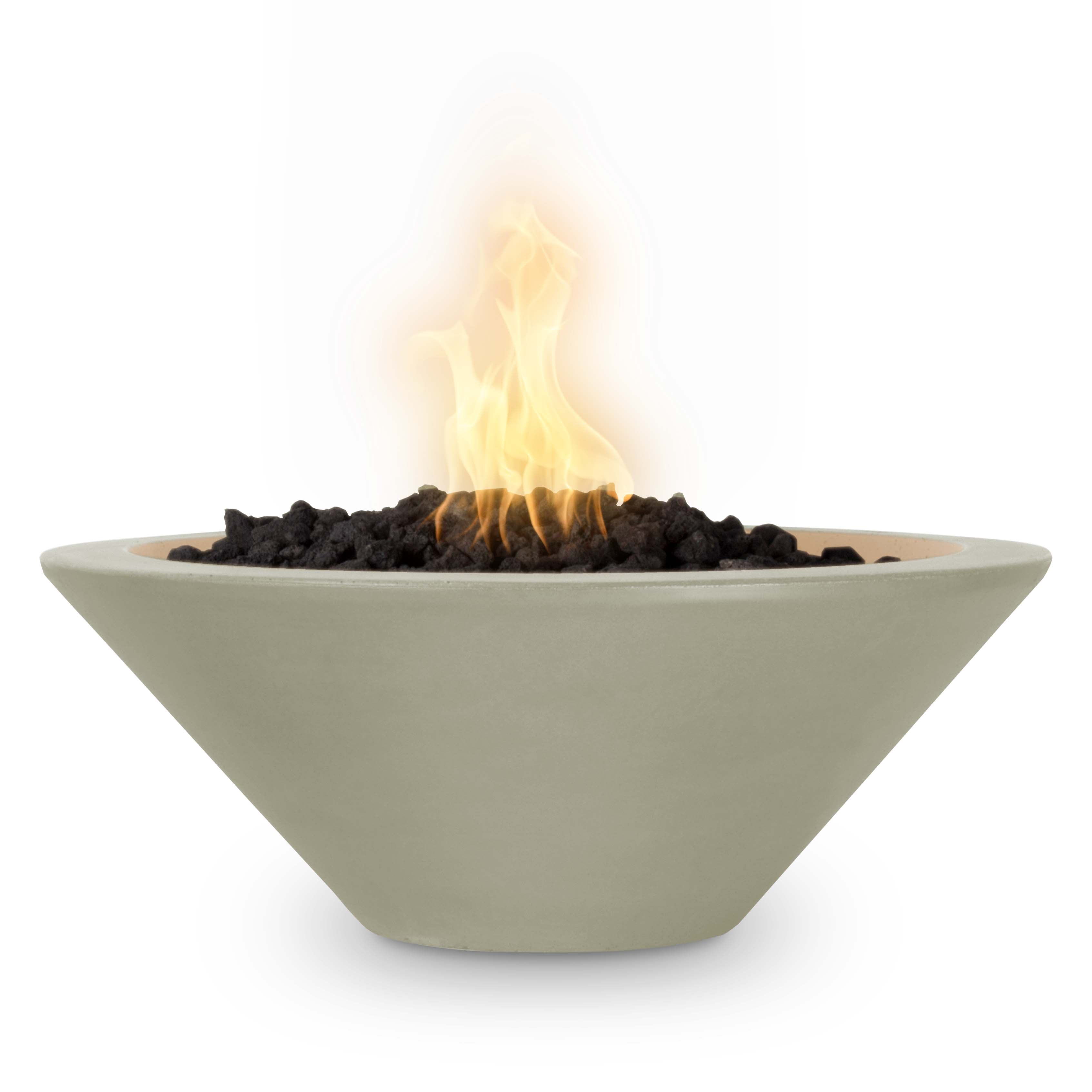 Cazo Round Fire Bowl - GFRC Concrete Fire Pit, Low Voltage Electronic ...